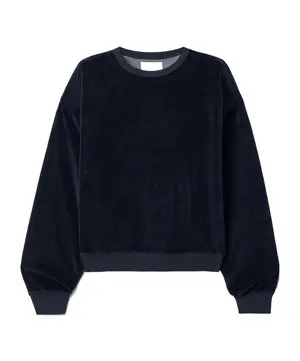 Citizens Of Humanity Vintage Cotton-blend Velour Sweatshirt - Navy
