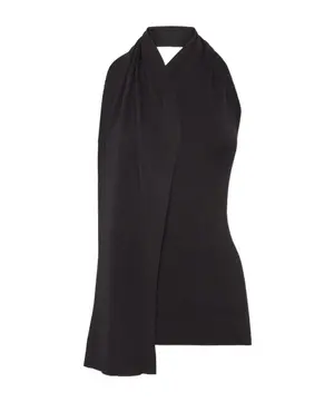 Fendi Cotton And Silk Knit Top With Scarf Detail
