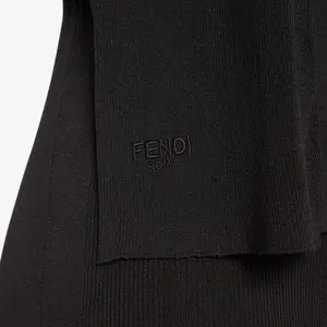 Fendi Cotton And Silk Knit Top With Scarf Detail