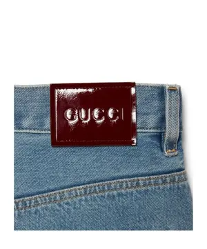 Gucci Logo Patch Low-rise Straight-leg Jeans