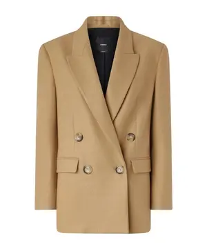 Pinko Double-breasted Collared Button-up Jacket - Nude