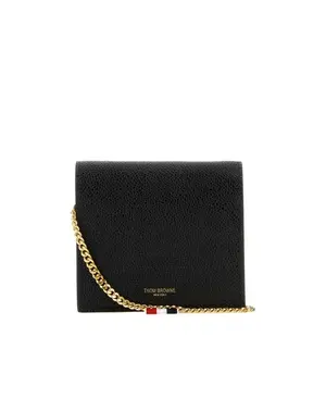 Thom Browne Rwb Stripe Strapped Wallet - Black