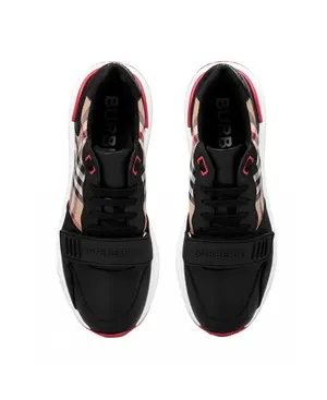 Burberry Vintage Check-print Low-top Sneakers With Logo Strap
