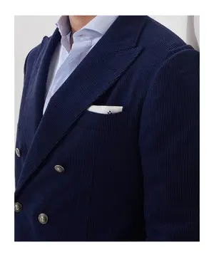 Brunello Cucinelli Double Breasted Notched Lapel Jacket - Black