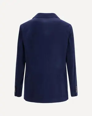 Brunello Cucinelli Double Breasted Notched Lapel Jacket - Blue