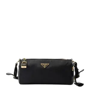 Prada Logo Plaque Zip-up Shoulder Bag
