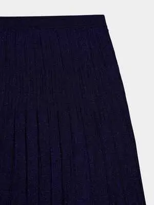 Zimmermann Ribbed Lurex Midi Skirt - Black