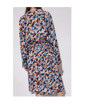 Kenzo Abstract Print Long-sleeve Midi Dress - Multicolor