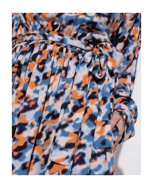 Kenzo Abstract Print Long-sleeve Midi Dress - Multicolor