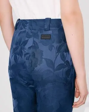 Kenzo Peonies Cropped Jacquard Pants