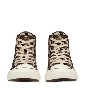 Valentino Garavani Toile Iconographe High-top Lace-up Sneakers