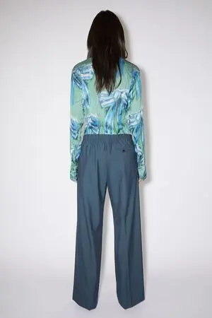 Acne Studios Wool Pleated Wide Leg Trousers