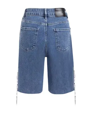 LIUREGALI Long Ribbon Detail Denim Shorts