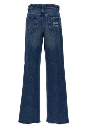 Miu Miu High Waisted Flared Jeans - Navy