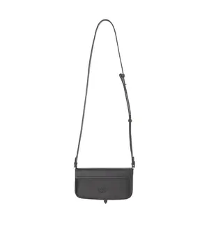 Pinko Logo Detailed Crossbody Bag - Black