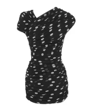 Saint Laurent Ruched Asymmetrical Dress