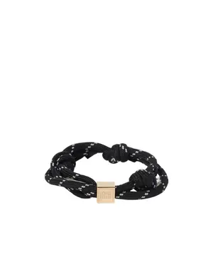 Miu Miu Logo-engraved Rope Bracelet - Black