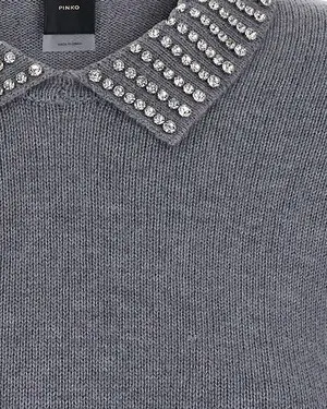 Pinko Embellished Collar Knitted Jumper