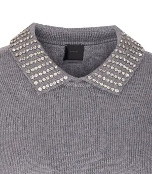 Pinko Embellished Collar Knitted Jumper
