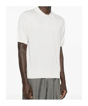 Studio Nicholson Short-sleeved Polo Shirt - White