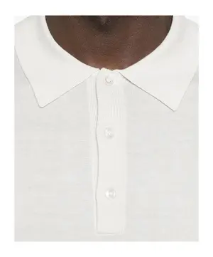 Studio Nicholson Short-sleeved Polo Shirt - White