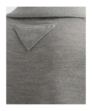 Prada Short-sleeved Knitted Polo Shirt - Marble Grey