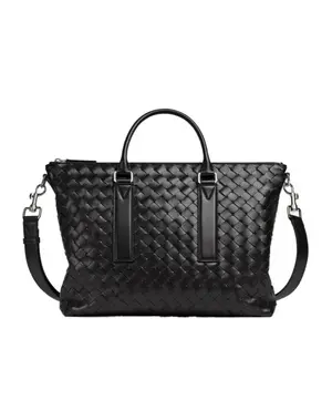 Bottega Veneta Intrecciato Zipped Briefcase - Black