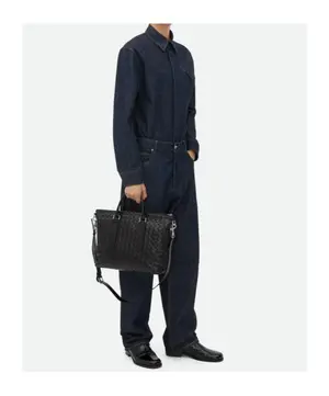 Bottega Veneta Intrecciato Zipped Briefcase - Black
