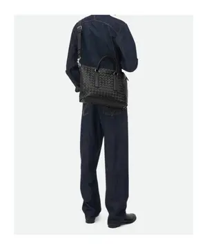 Bottega Veneta Intrecciato Zipped Briefcase - Black