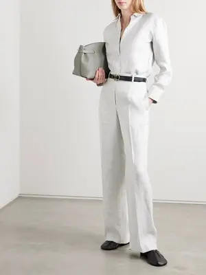 Theory Houndstooth Linen Blend Shirt