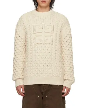 Givenchy 4g Cable Knit Sweater - Nude