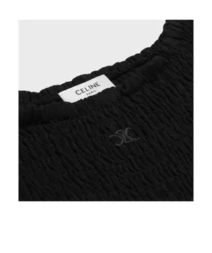Celine Triomphe Gaufred Silk Mini Dress