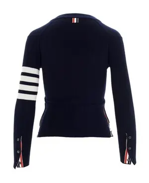 Thom Browne 4-bar V-neck Cardigan - Navy Blue