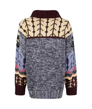 La DoubleJ Chalet Embroidered Zip-up Cardigan