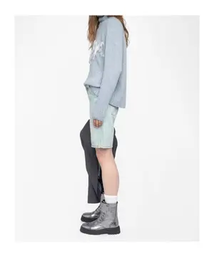 Zadig&Voltaire Long Sleeve Turtleneck Sweater With "rock" Embroidery