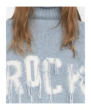 Zadig&Voltaire Long Sleeve Turtleneck Sweater With "rock" Embroidery