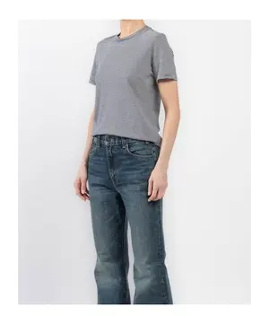 NILI LOTAN Lana Striped Cotton-jersey T-shirt - Navy