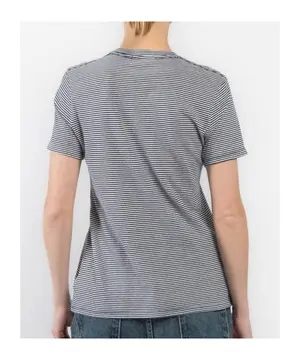 NILI LOTAN Lana Striped Cotton-jersey T-shirt - Navy