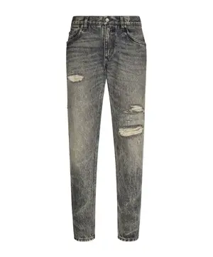 Dolce & Gabbana Distressed Slim-cut Jeans