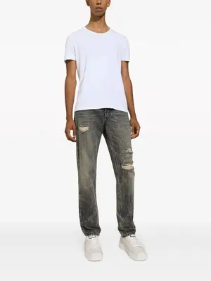 Dolce & Gabbana Distressed Slim-cut Jeans