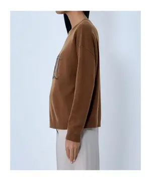 Max Mara Oversized Sequined Jumper - Brown