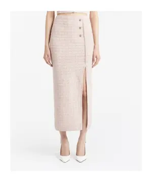 Alessandra Rich Buttoned Knit Midi Skirt
