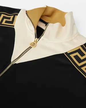 Versace Long Sleeve Zip-up Sweatshirt With High Collar