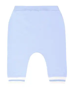 Fendi Embroidered Cotton Trousers With Ribbed Cuffs
