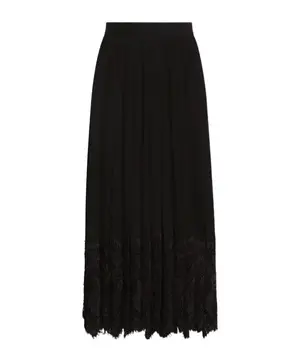 Dolce & Gabbana Lace Trim Midi Skirt - Black