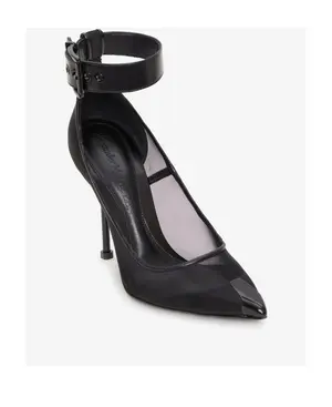 Alexander McQueen Mesh Panelled Buckled Ankle Pumps