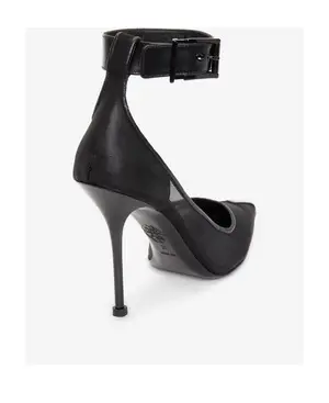 Alexander McQueen Mesh Panelled Buckled Ankle Pumps