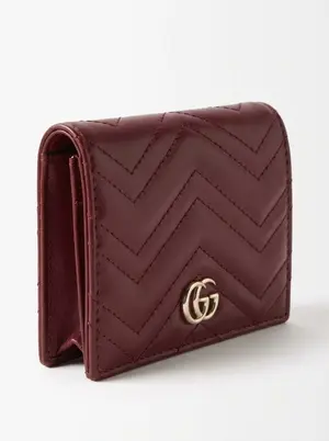 Gucci Gg Marmont Card Case Wallet - Red