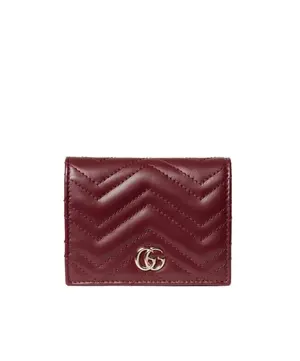 Gucci Gg Marmont Card Case Wallet - Red
