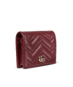 Gucci Gg Marmont Card Case Wallet - Red